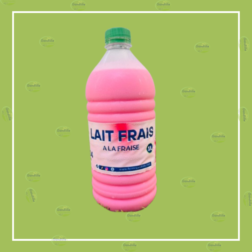 Lait frais à la fraise 1L – Ferme gandiole